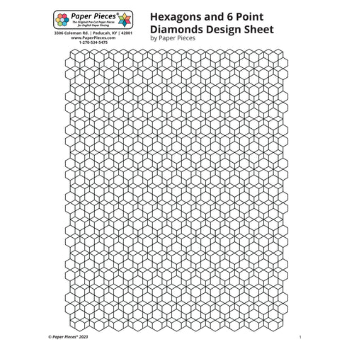 Hexagons and 6 Point Diamonds Design Sheet – Paper Pieces