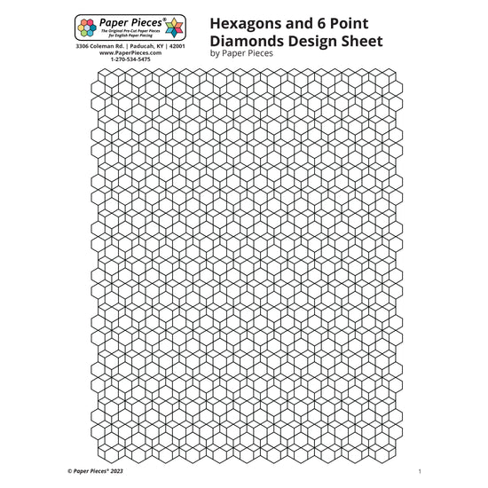 Hexagons and 6 Point Diamonds Design Sheet – Paper Pieces