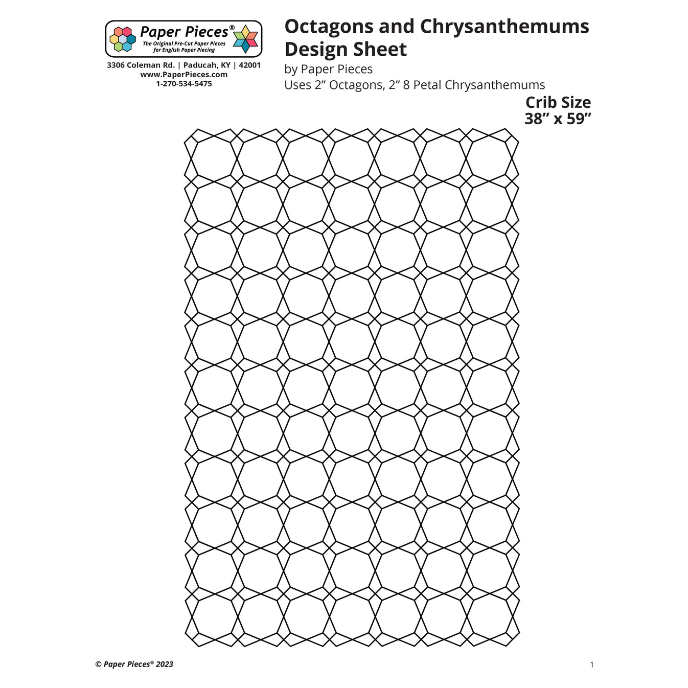 Octagons and Chrysanthemums Design Sheet (Free PDF Download) – Paper Pieces