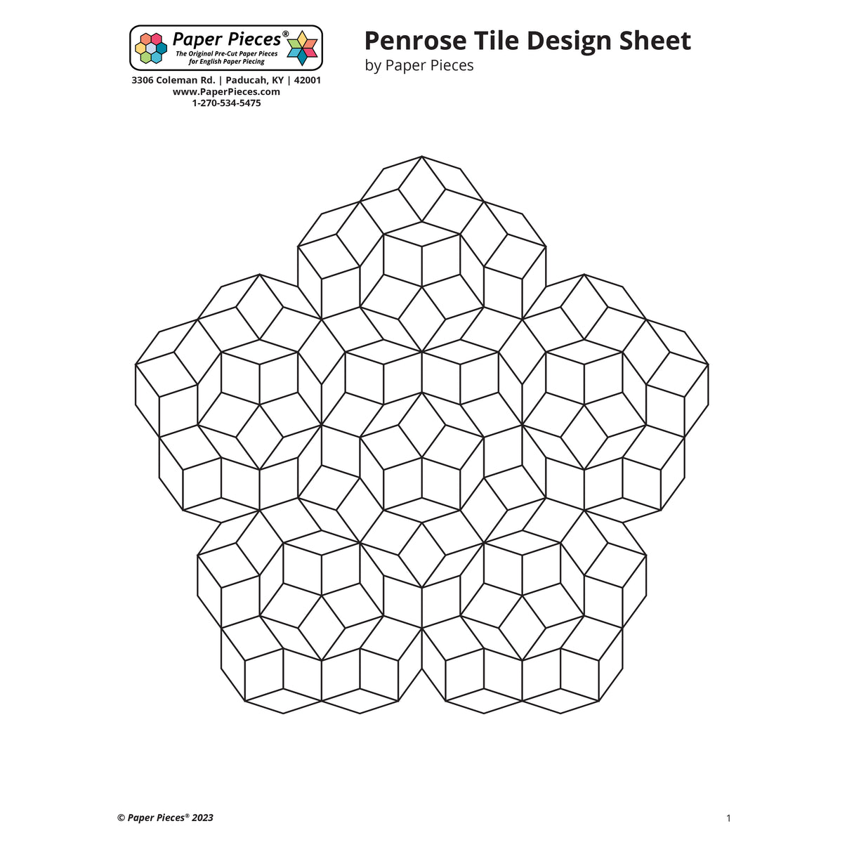 Penrose Tile Design Sheet (Free PDF Download) – Paper Pieces